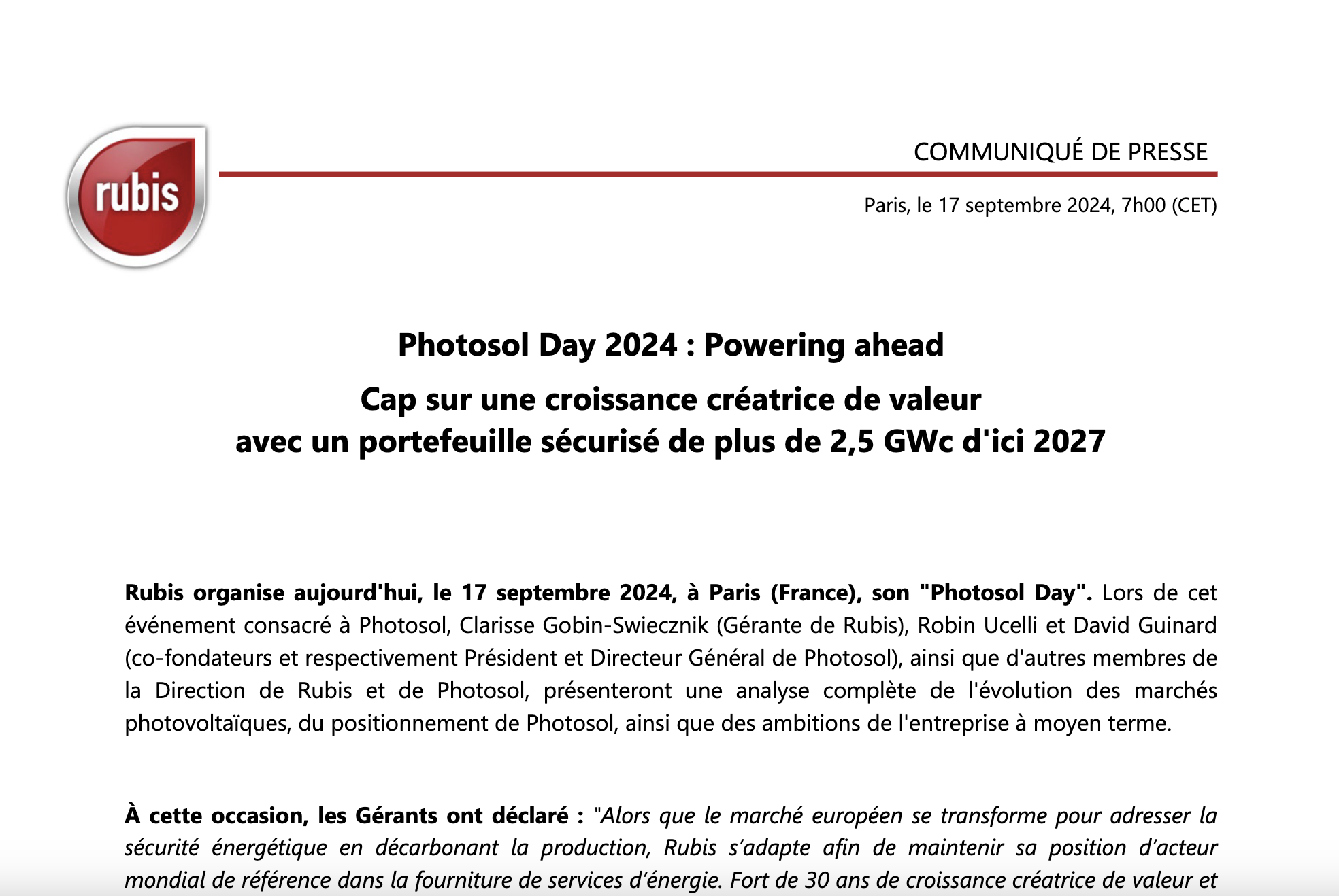 Photosol Day - Rubis EN